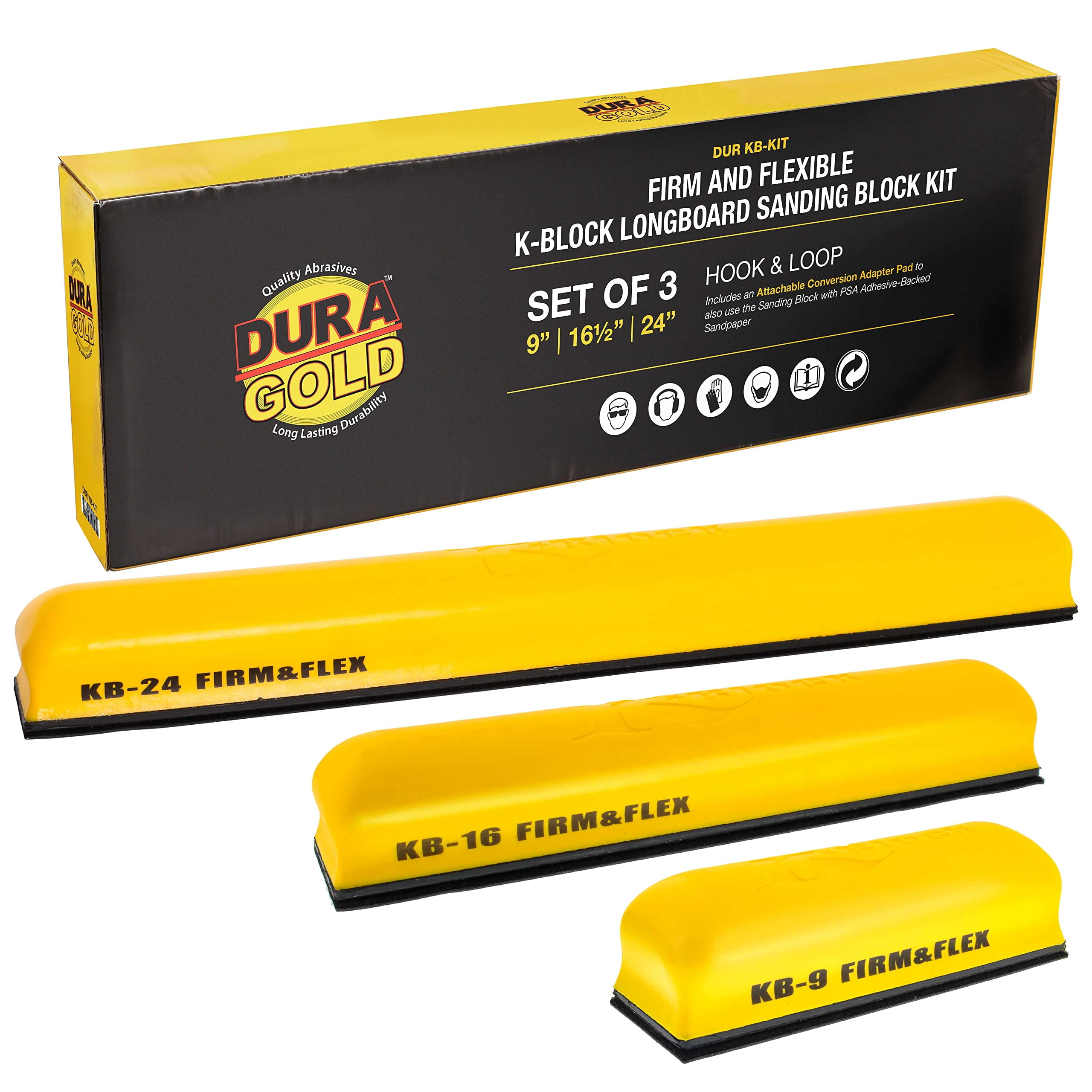 Dura-Gold Pro Series K-Block Sander Firm & Flex Hand Sanding Block Kit ...