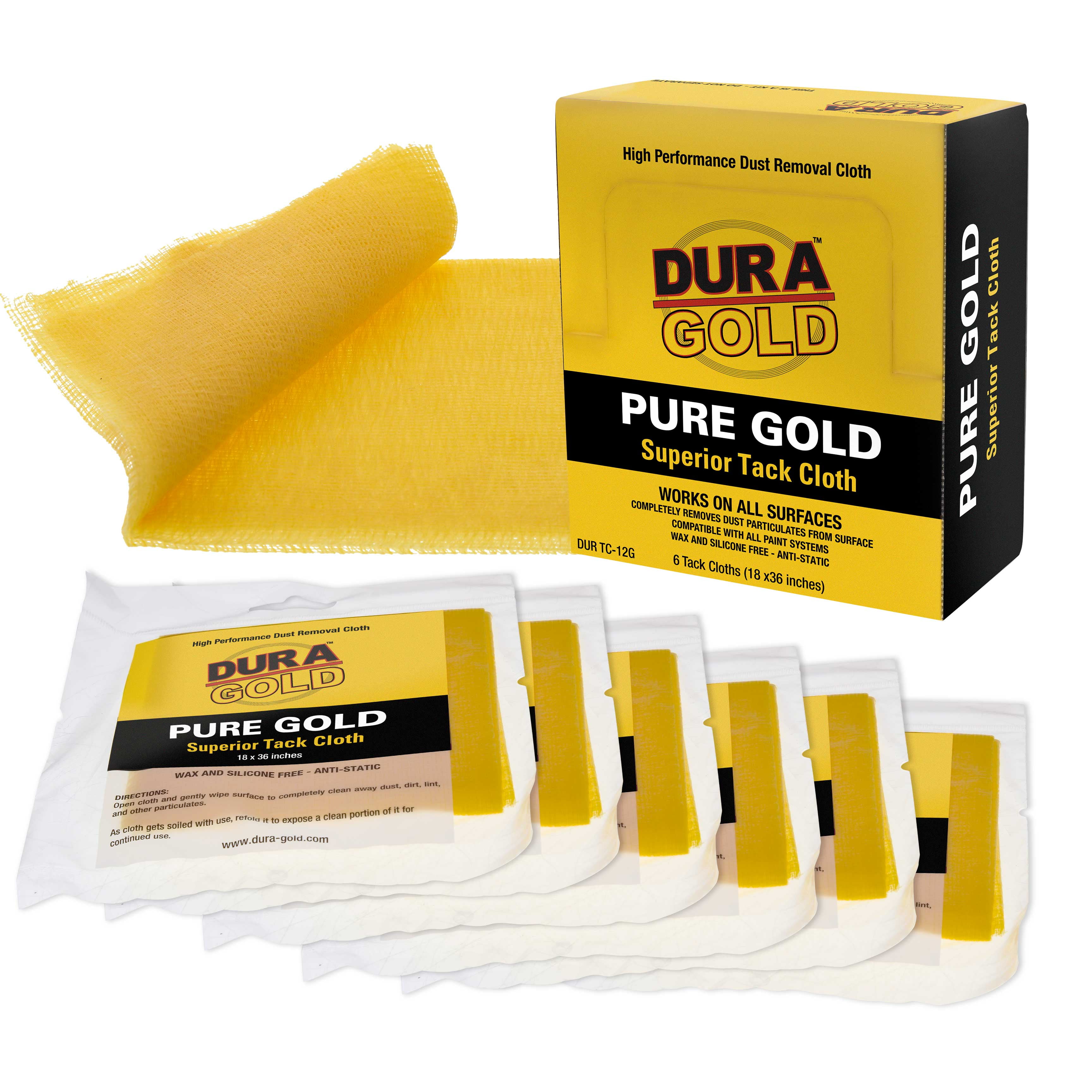 Dura-Gold - Pure Gold Superior Tack Cloths - Tack Rags (Box of 6 ...