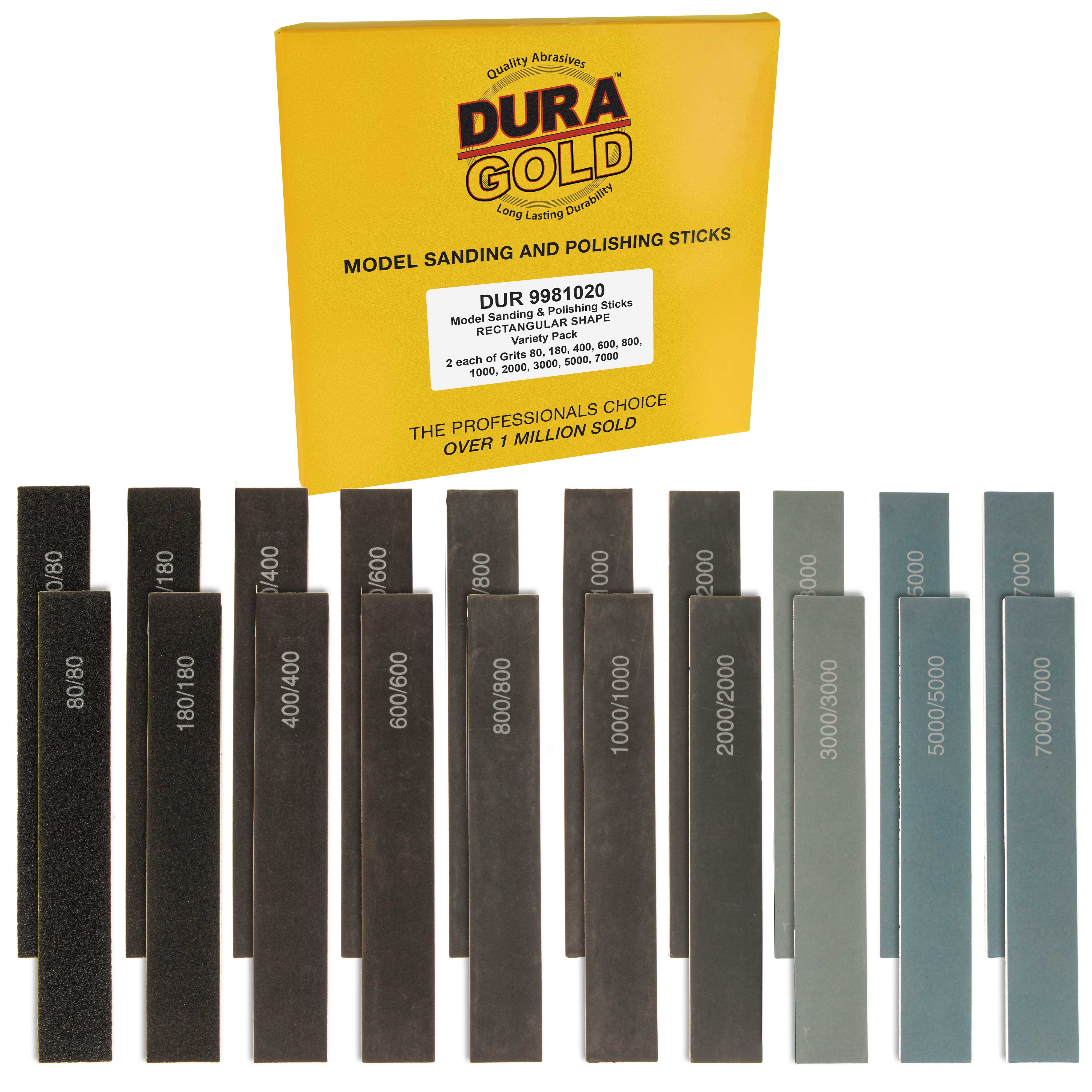 Dura-Gold Sanding Sticks and Polishing Sticks for Plastic Models, Pack ...