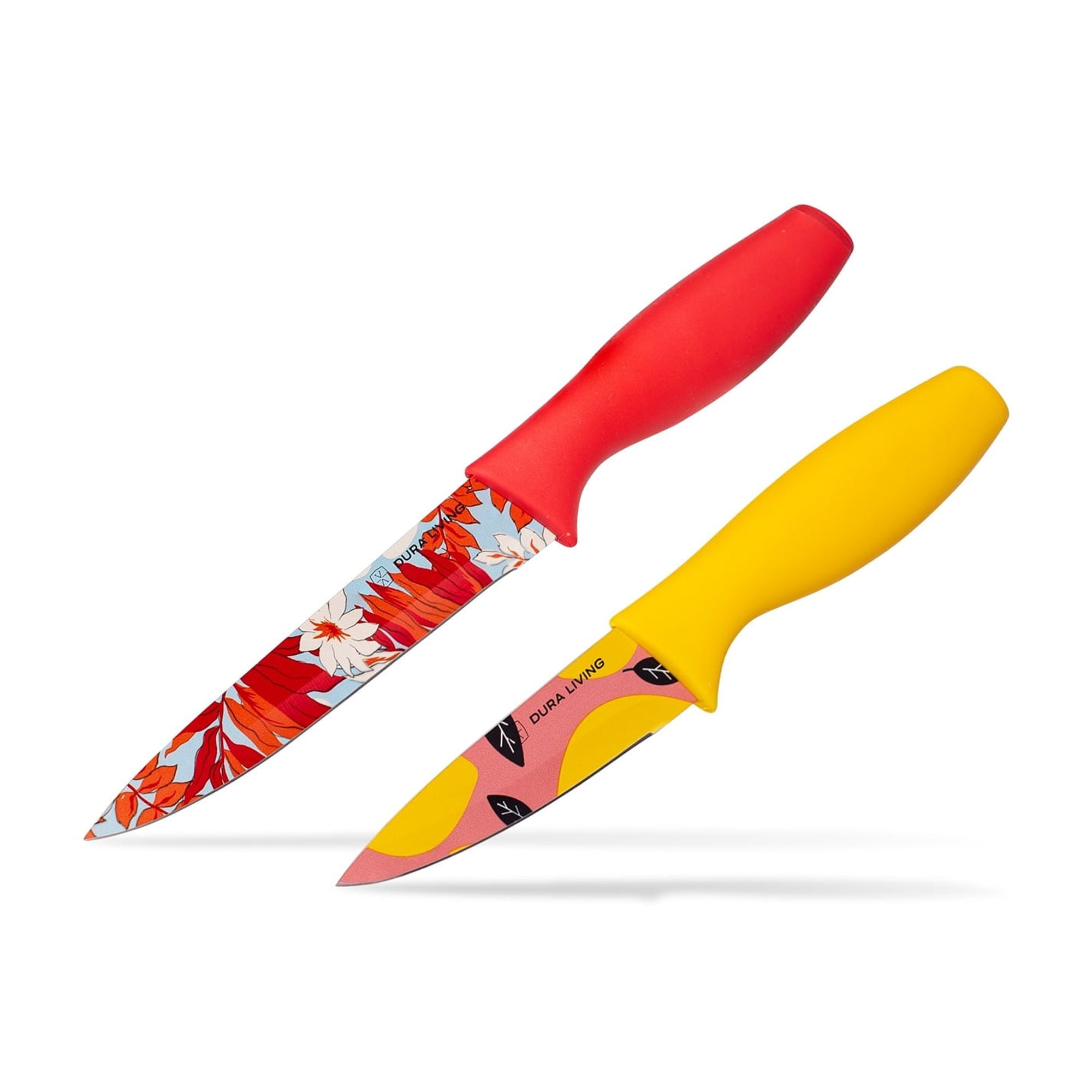Dura Living 2 Piece Colorful Citrus Kitchen Knife Set - Nonstick ...