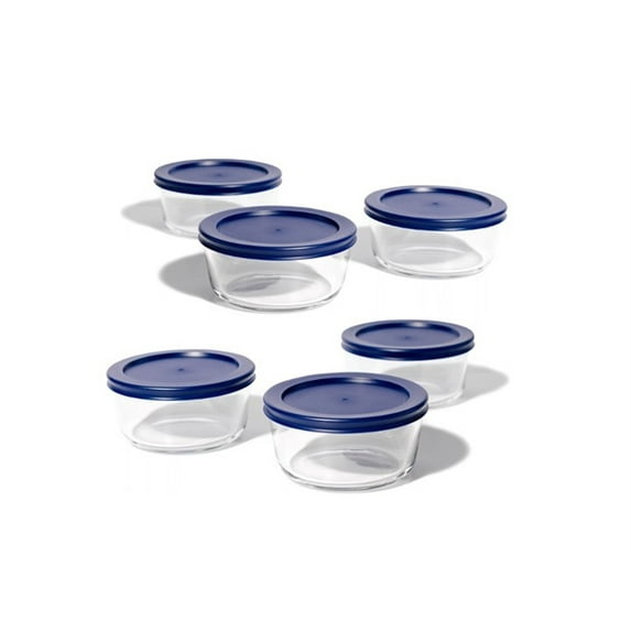Dura Living Glass Food Kitchen Storage Containers - 12 Piece Set (2 cup ...