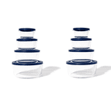 Dura Living Glass Food Kitchen Storage Containers - 16 Piece Round ...