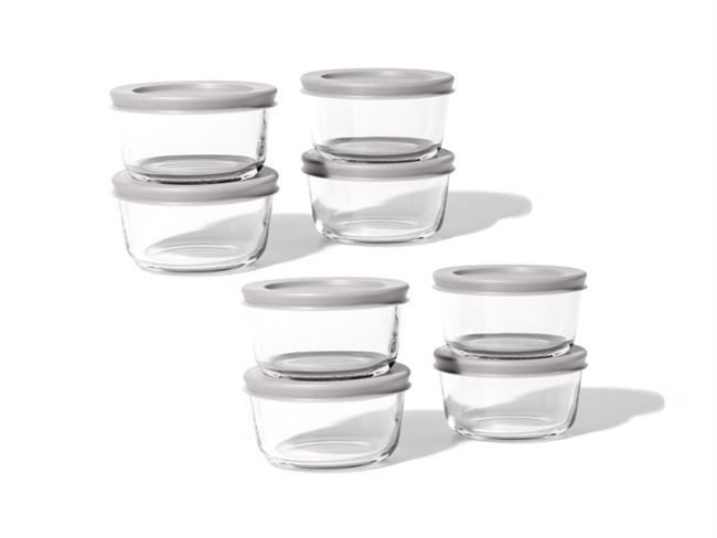 Dura Living Glass Food Storage Container with Lids, 1 Cup 16 Piece Set ...