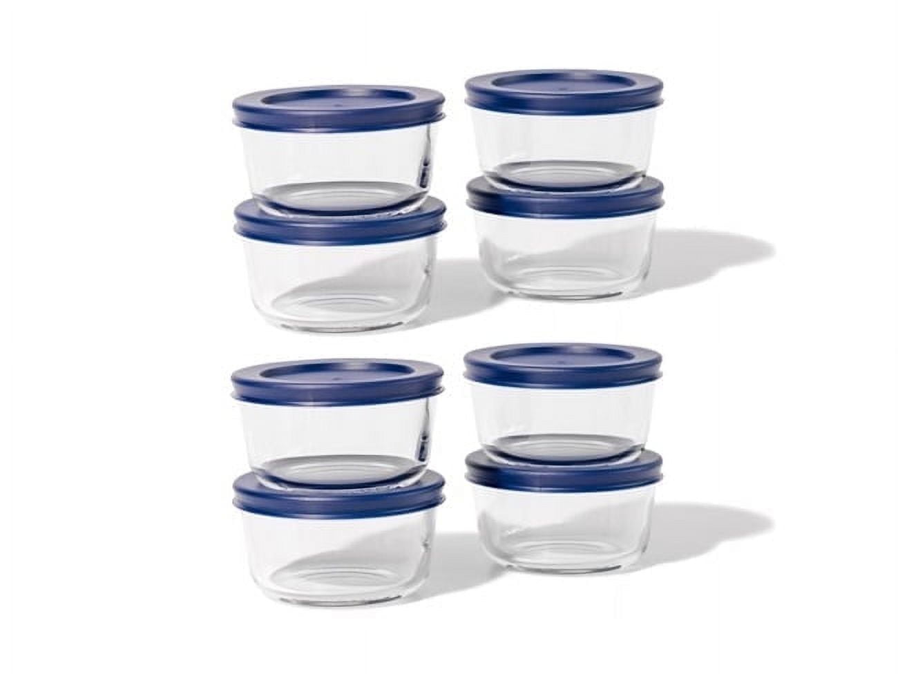 Dura Living Glass Food Storage Container with Lids, 1 Cup 16 Piece Set ...
