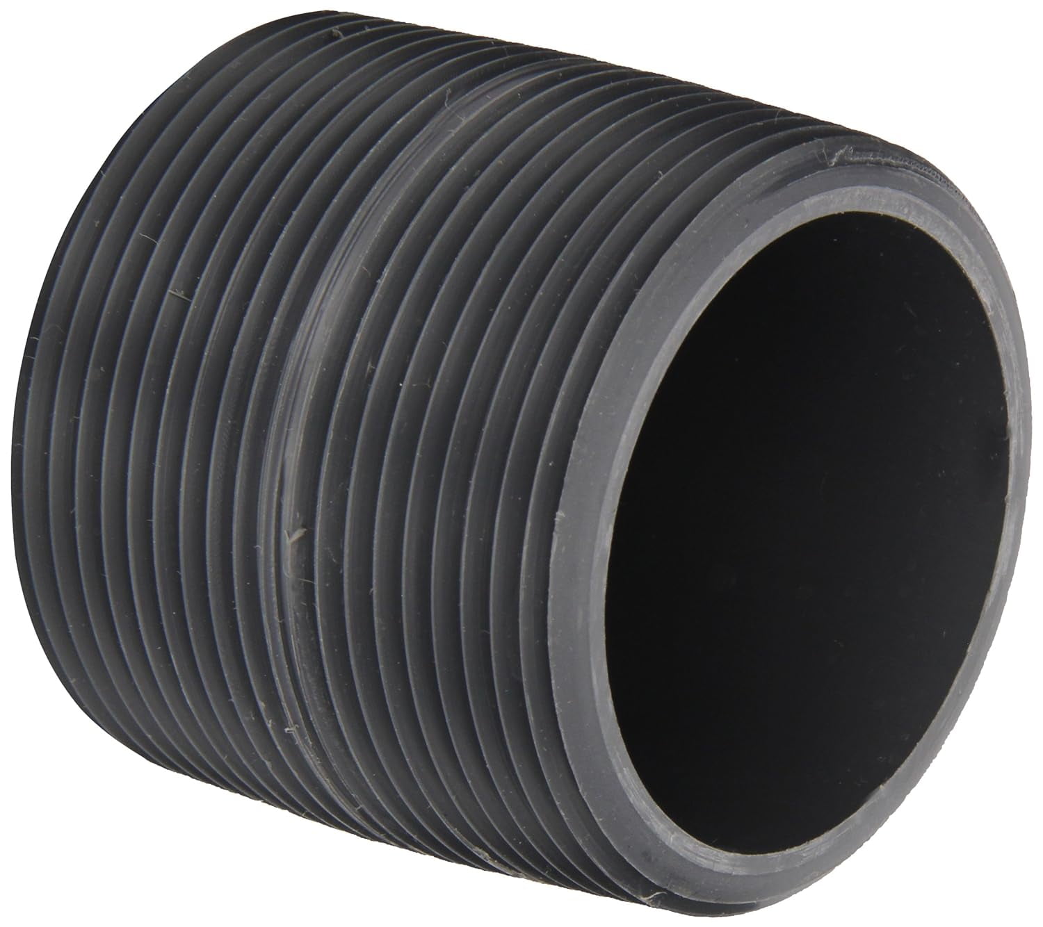 Dura PVC Pipe Fitting, Close Nipple, Schedule 80, Gray, 2" NPT Male, 2 ...