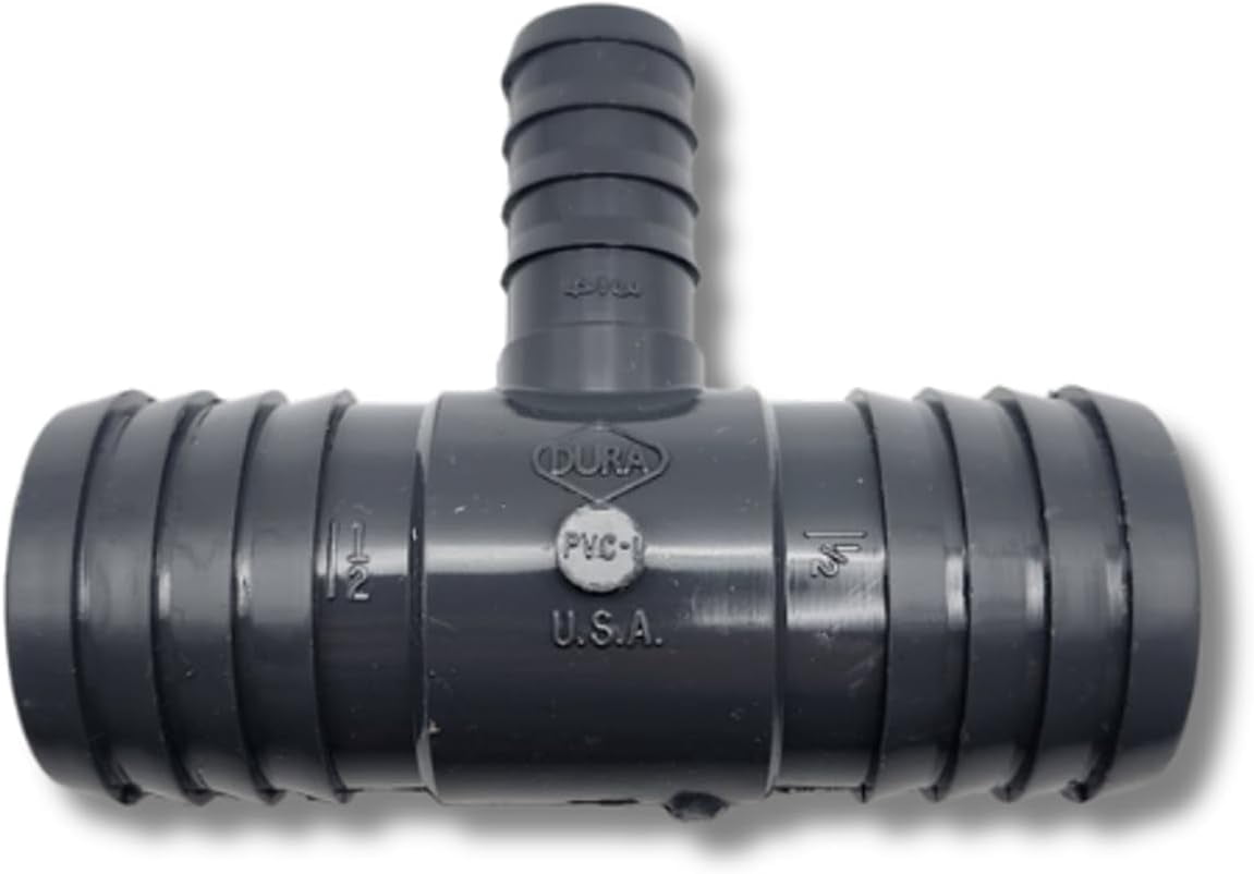 Dura Plastics Lasco Barbed Reducing Tee – Schedule 40 PVC 3-Way ...