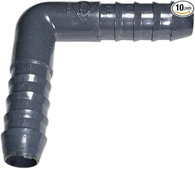 Dura Plastics Lasco DURA Barbed Elbow 1/2" – Schedule 40 PVC Hose ...
