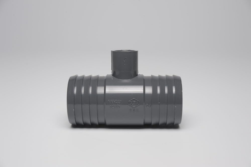 Dura Plastics | PVC Insert Combination And Reducing Tee | Schedule 40 Black | 1-1/2" x 1-1/2" x ...