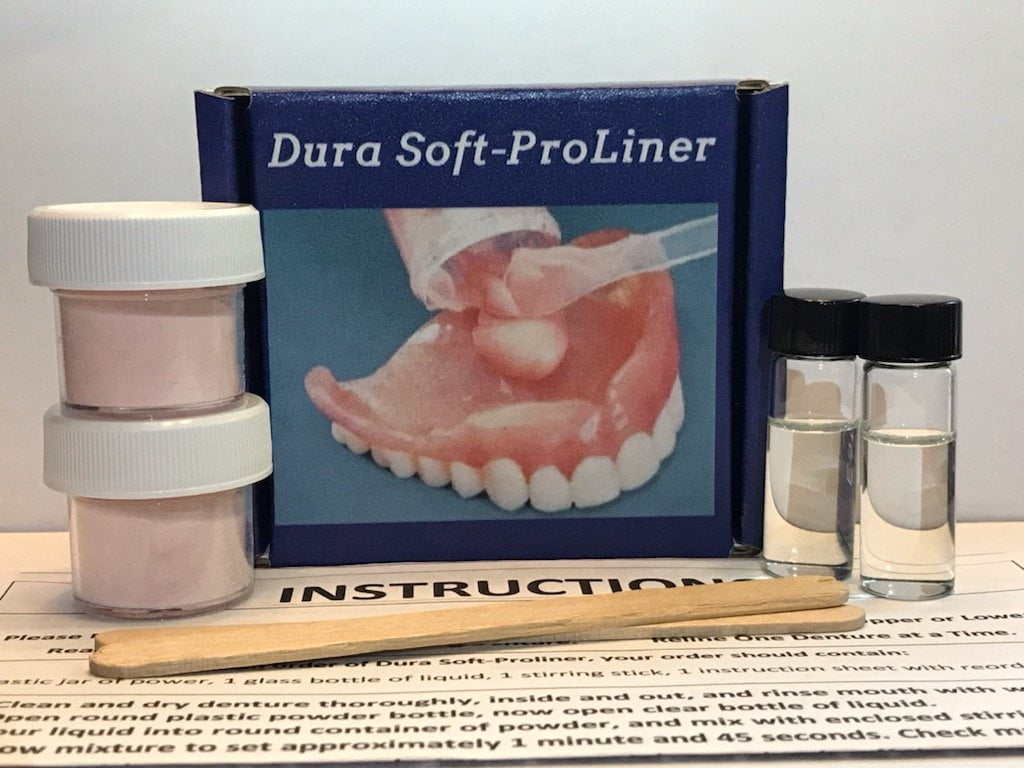 Dura Soft-ProLiner DIY Denture Reline Kit - Long Lasting, Reduces Gum ...