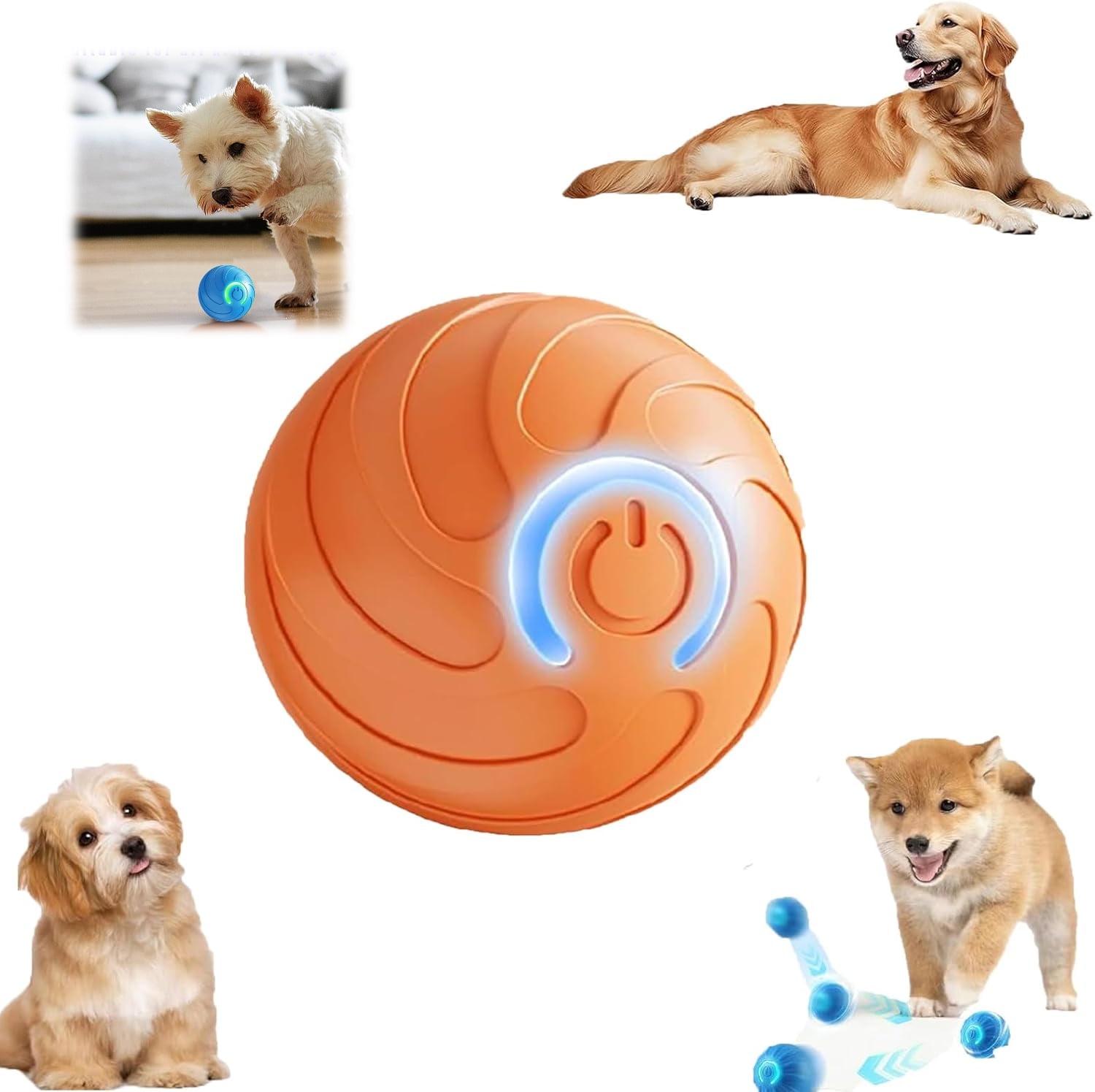 Dura Spin Ball for Large Dogs, Smart Jumping Ball Dog Toy, Interactive ...