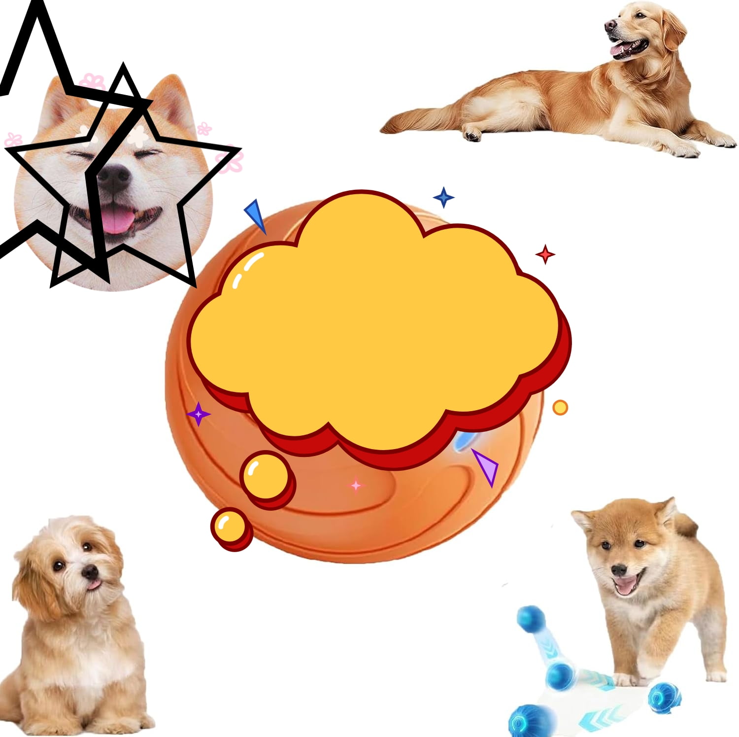 Dura Spin Ball for Large Dogs, Smart Jumping Ball Dog Toy, Interactive ...