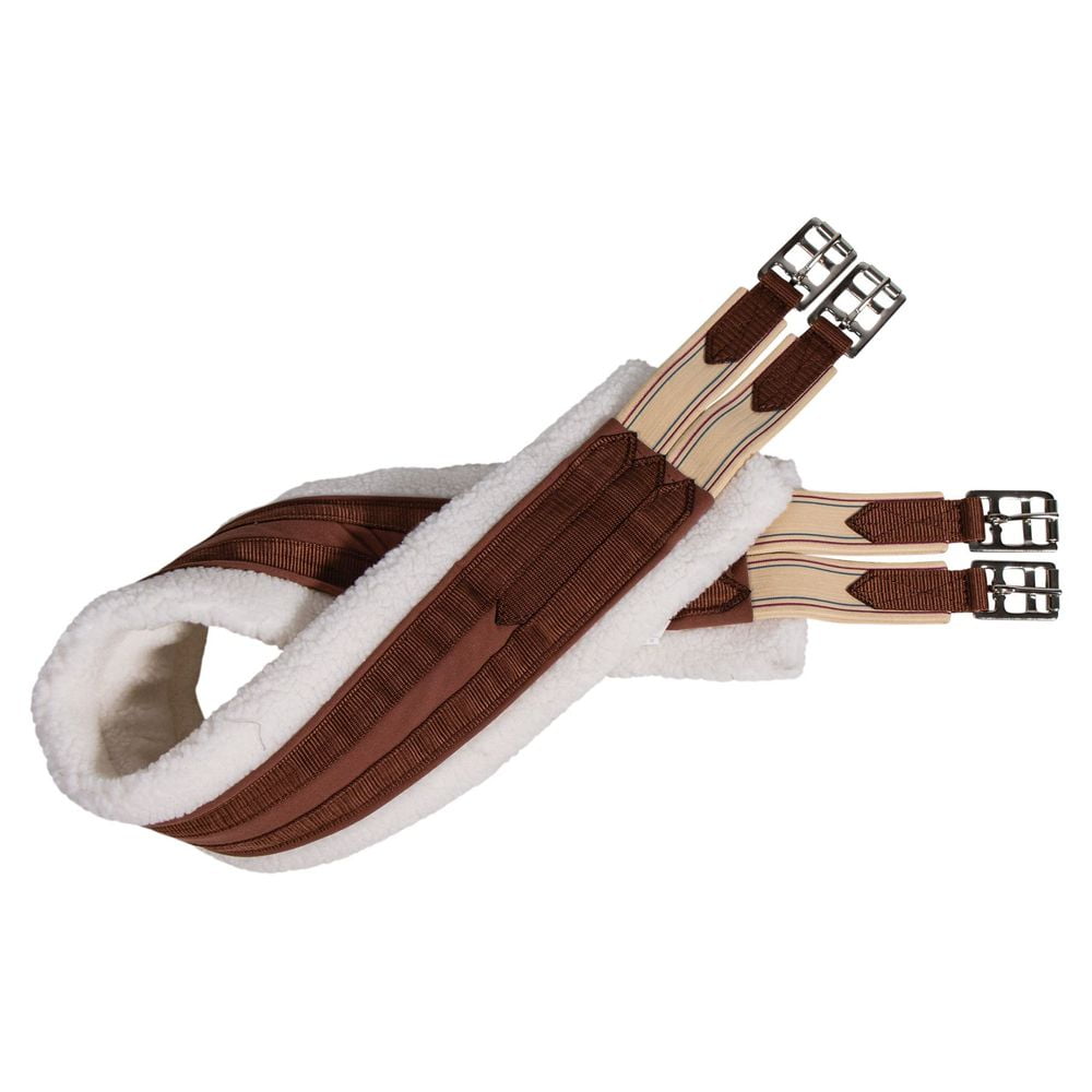 Dura-Tech Fleece Lined Double Elastic Girth for Horses | Color Brown ...
