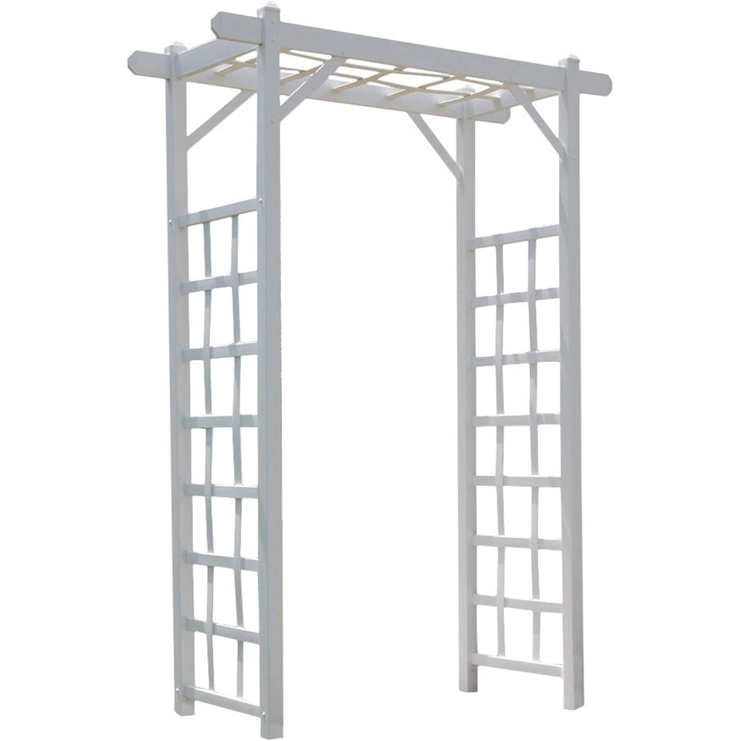 Dura-Trel PVC Garden Arbor, Arch Support for Climbing Plants, Elmwood ...