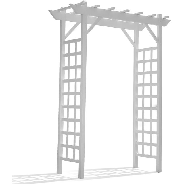 Dura-Trel Providence Arbor, 64 by 85 Inch PVC Patio Garden Arch ...