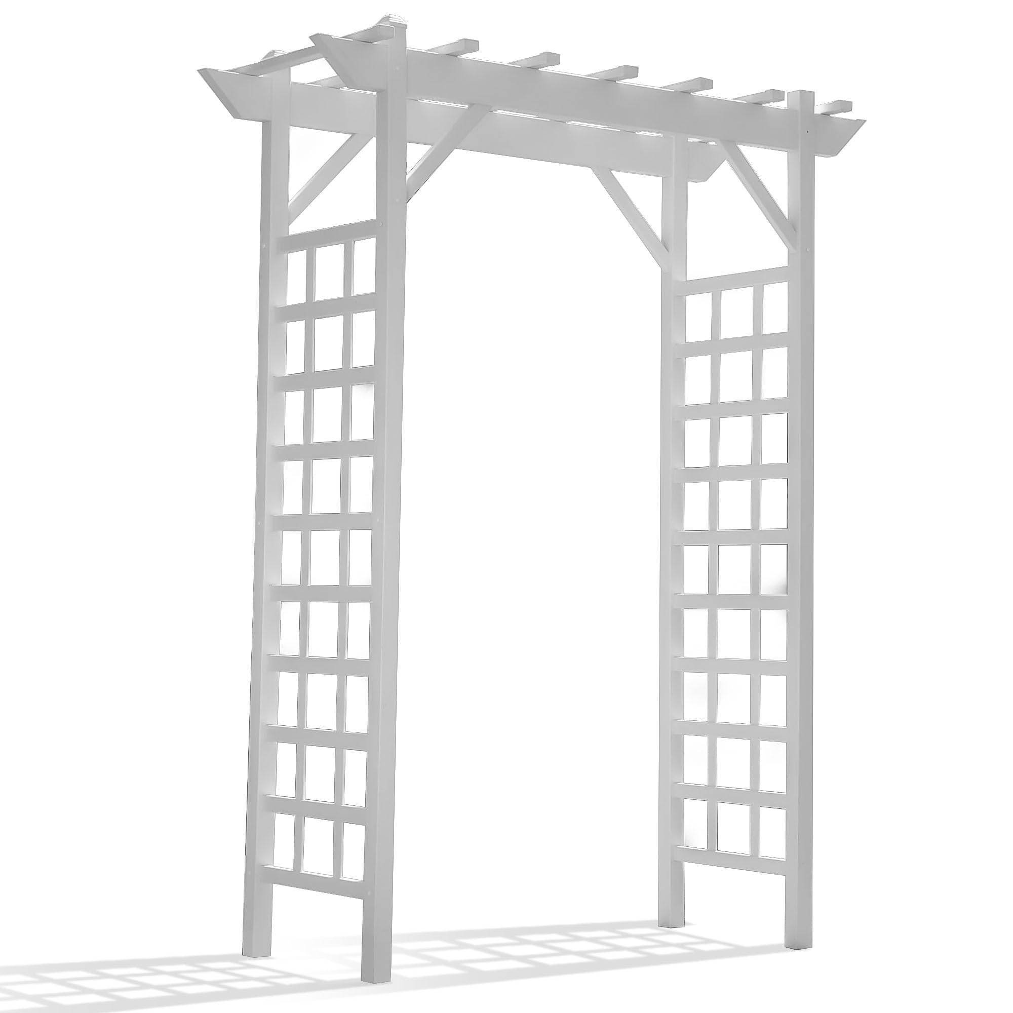 Dura-Trel Providence Arbor, Vinyl Garden Archway for Outdoors, 64" x 85 ...