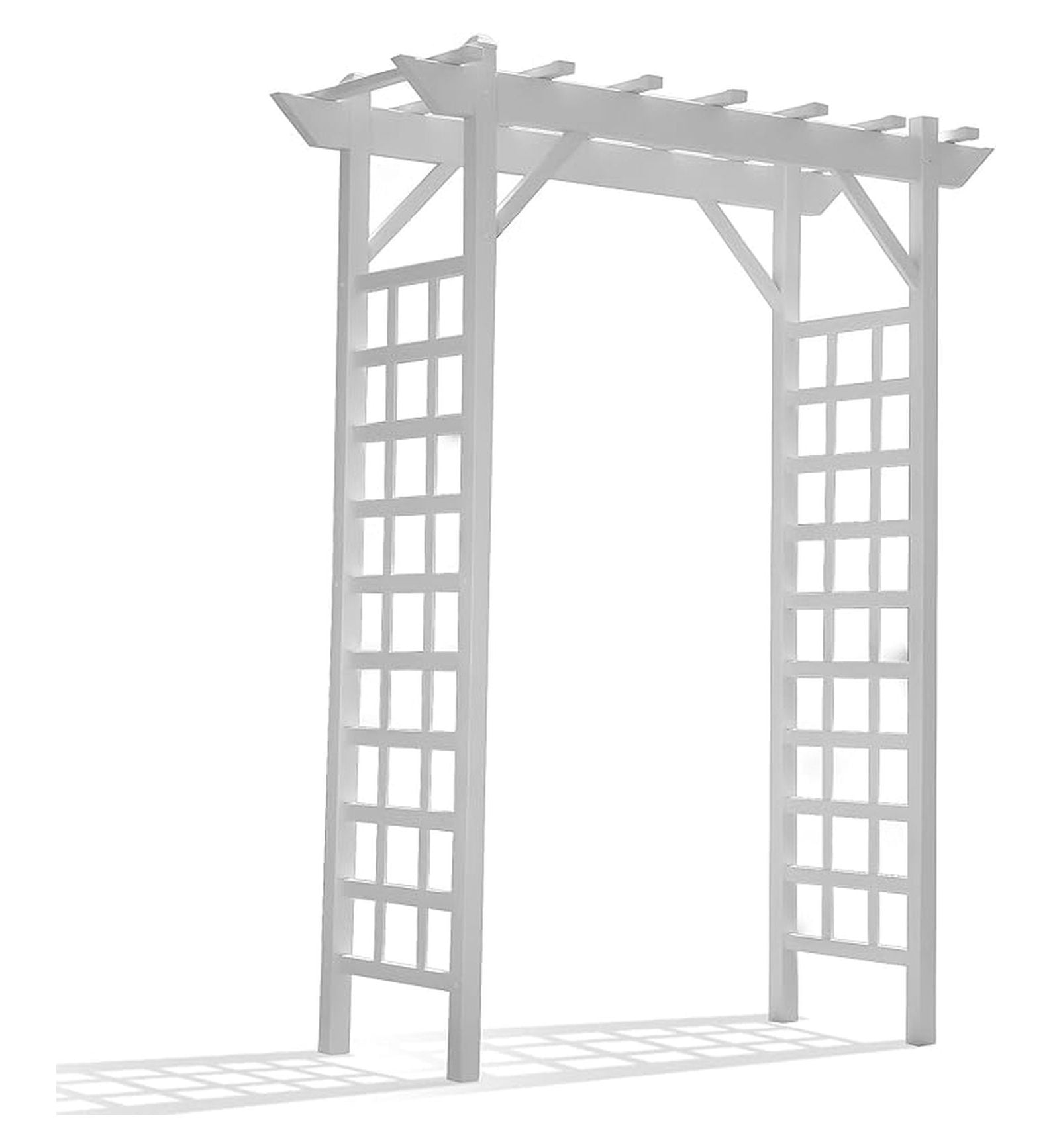 Dura-Trel Providence Arbor, Vinyl Garden Archway for Outdoors, 64" x 85 ...