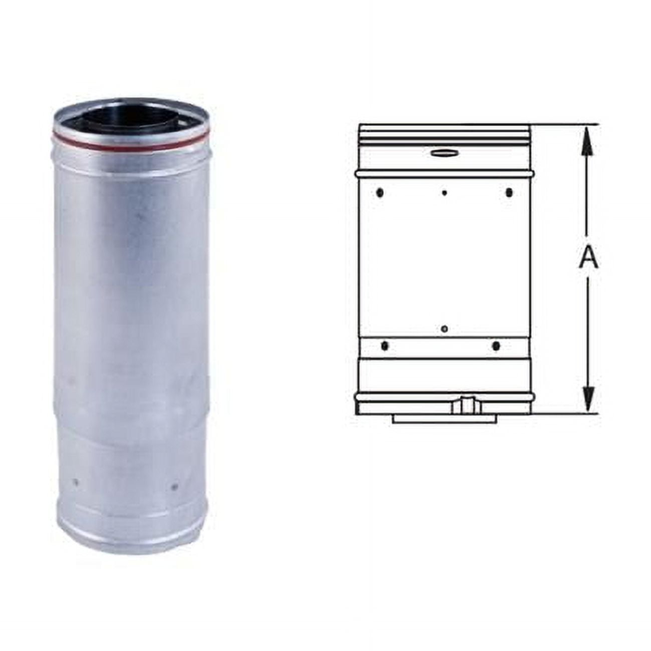 Dura Vent 3 x 5 in. Concentric Vent System Pipe - 18 in. Telescoping ...