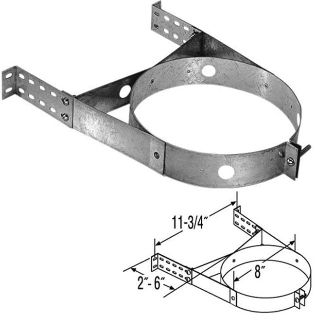 Dura-Vent 9468GA 6'' DuraTech Adjustable Galvanized Wall Strap ...