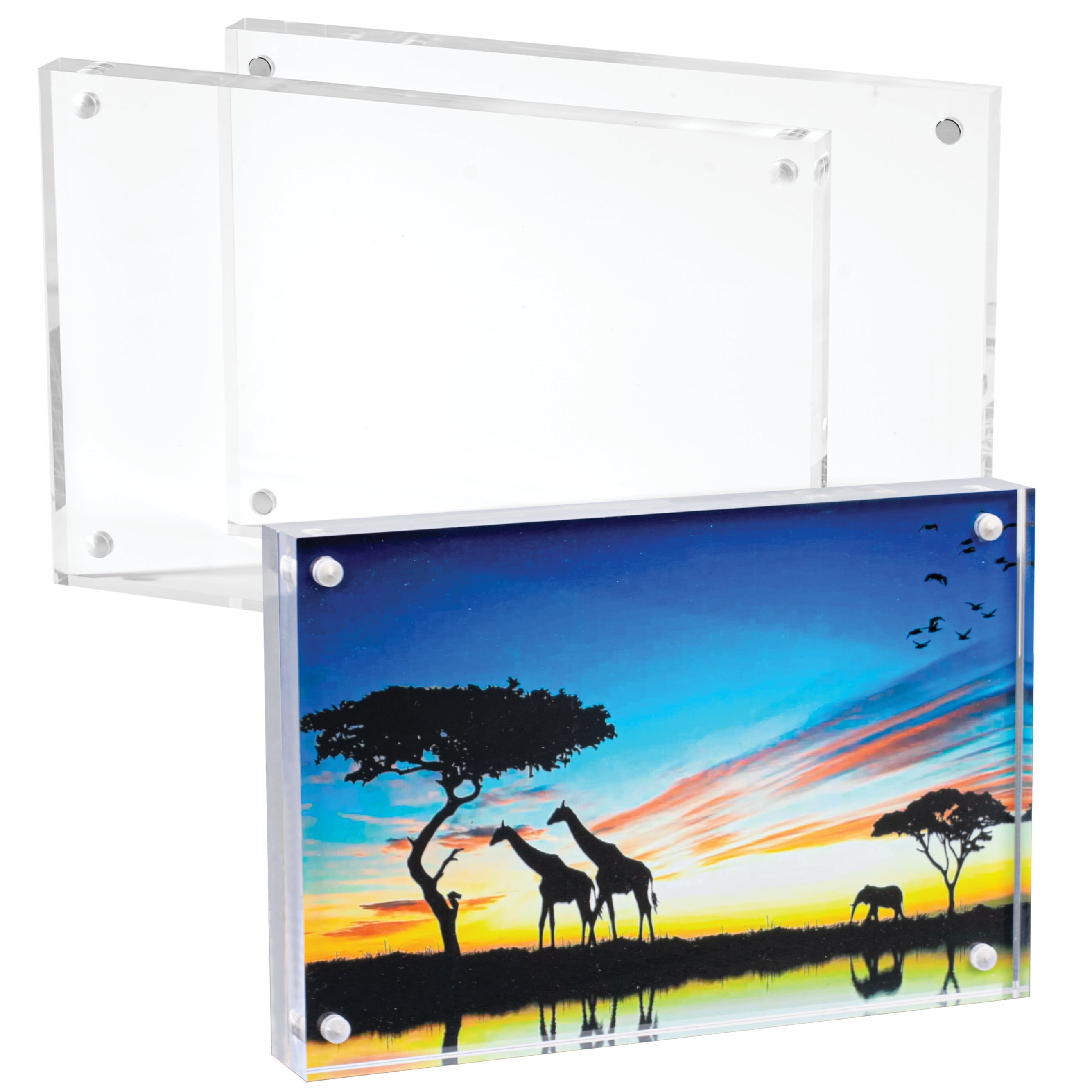 DuraClear 4x6 Acrylic Picture Frame - Frameless & Thick Design - Ideal ...