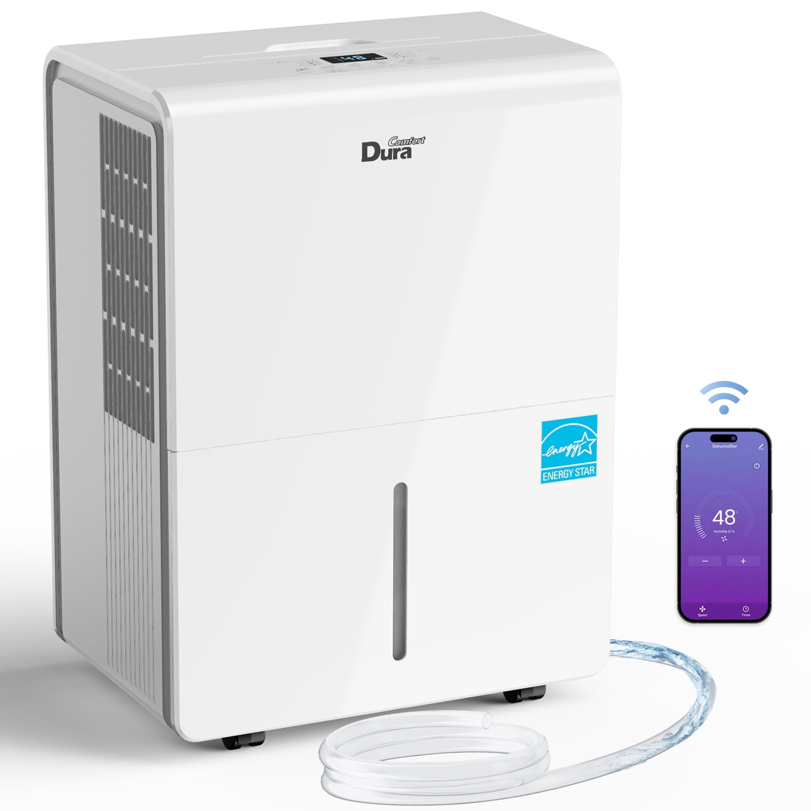 DuraComfort Dehumidifier for Bathroom Basement with Pump ,50 Pints with ...