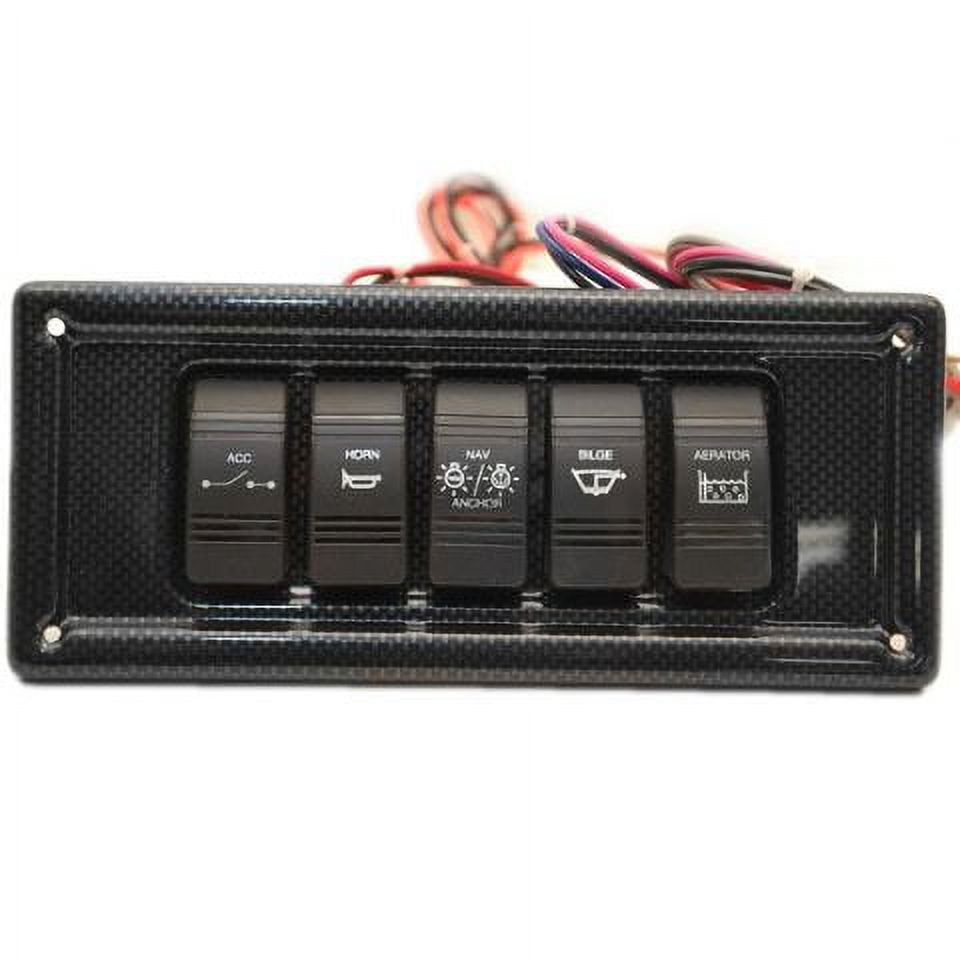 DuraCraft Boat Switch Panel 221-04513-P | 8 3/4 x 3 7/8 Inch Black ...