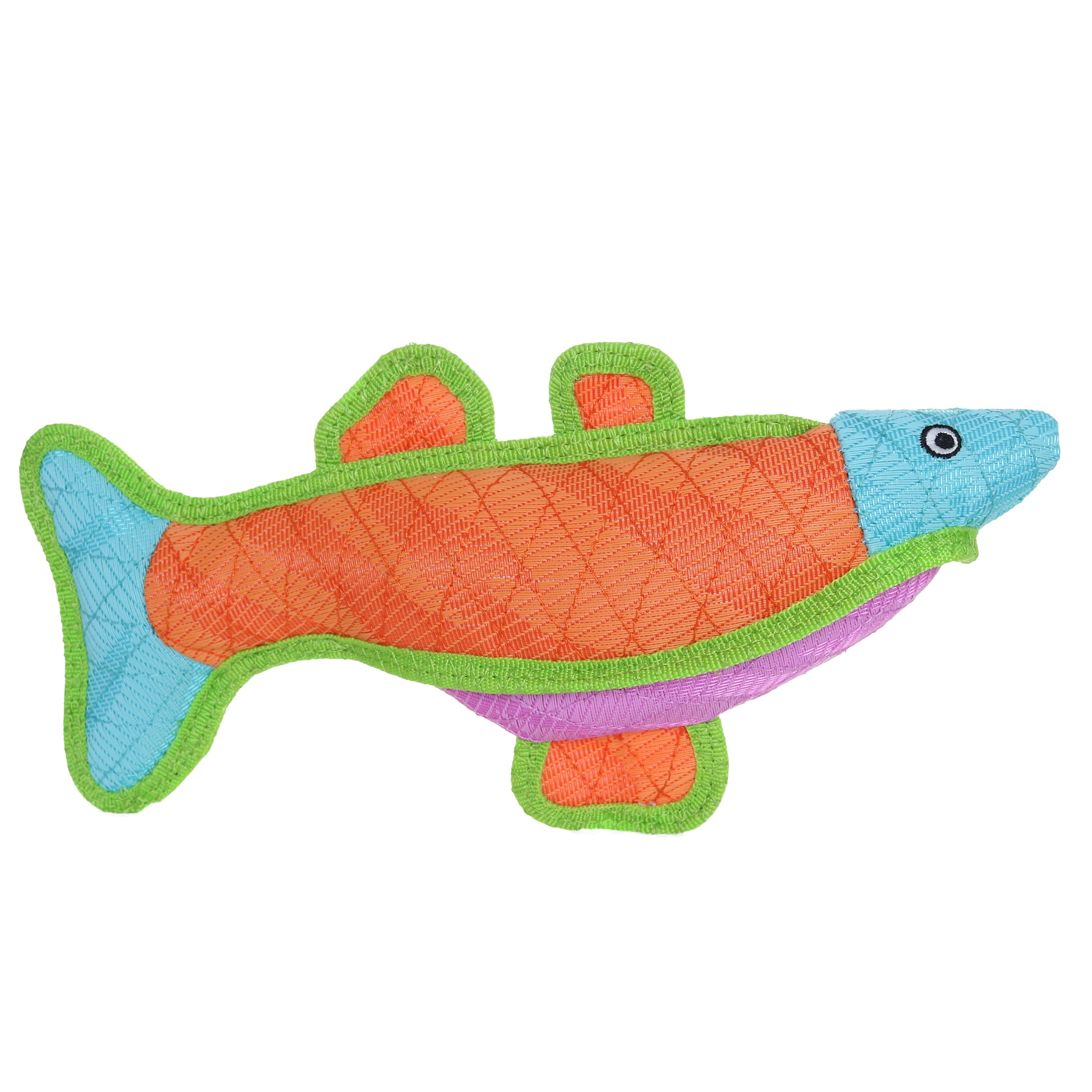 DuraForce Fish Blue Orange Pink Woven Fiber Squeaky Dog Toy - Walmart.com