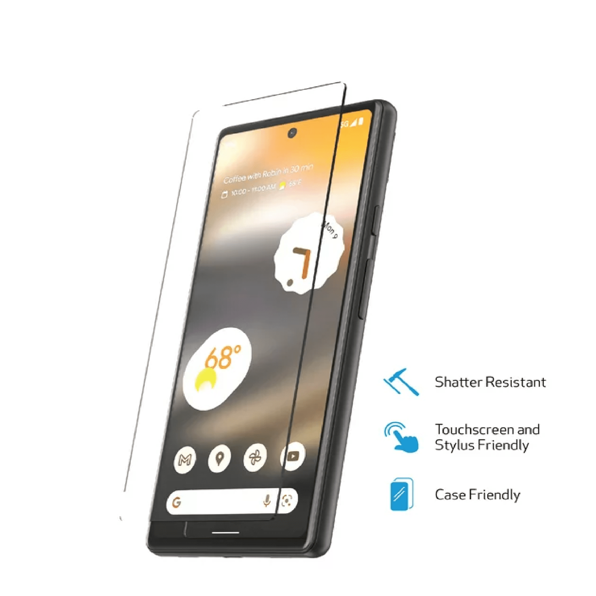 DuraGlass Tempered Glass Screen Protector for Google Pixel 6a - Walmart.com