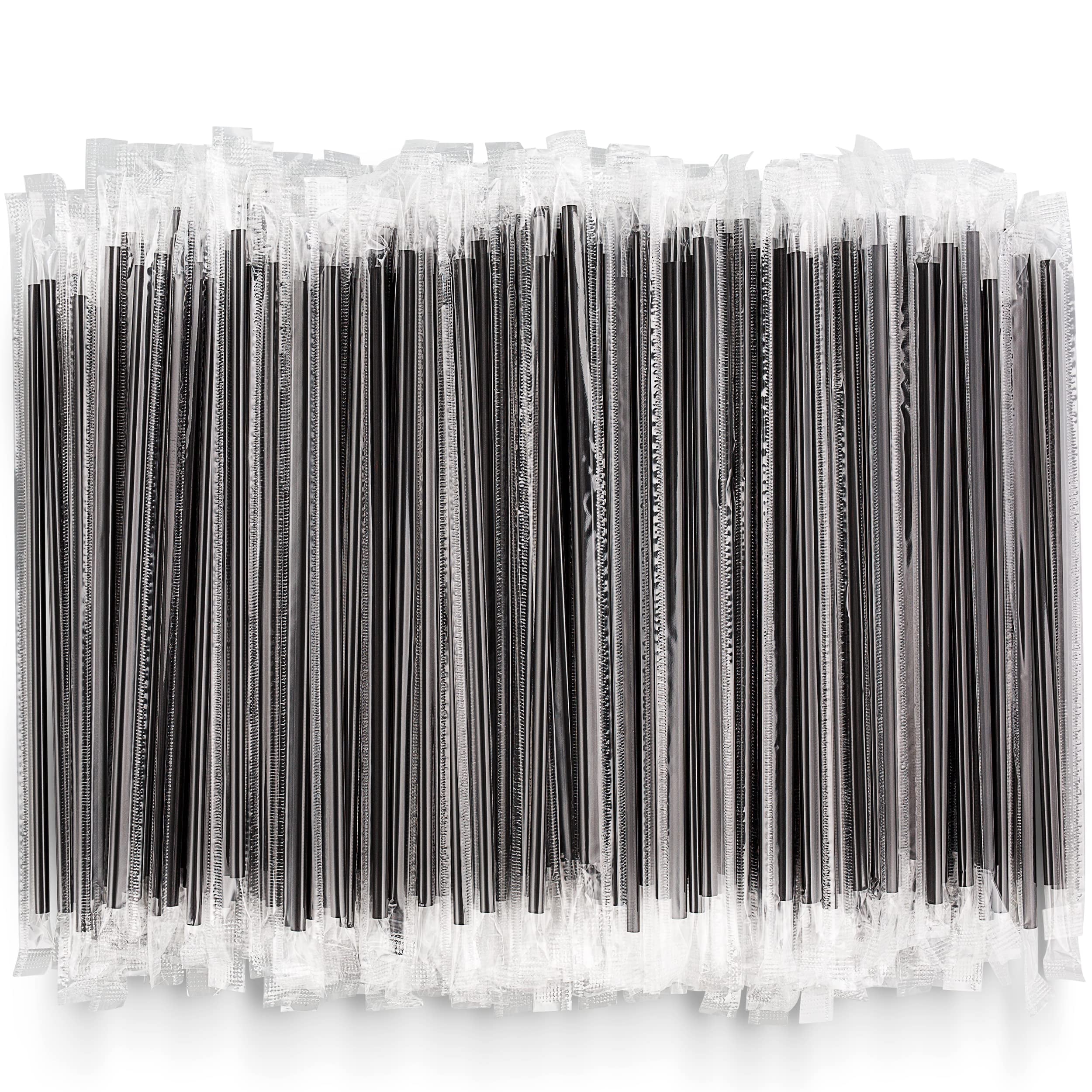 DuraHome Plastic Stirrer Straws Individually Wrapped 1000 Pack, Black 5 ...