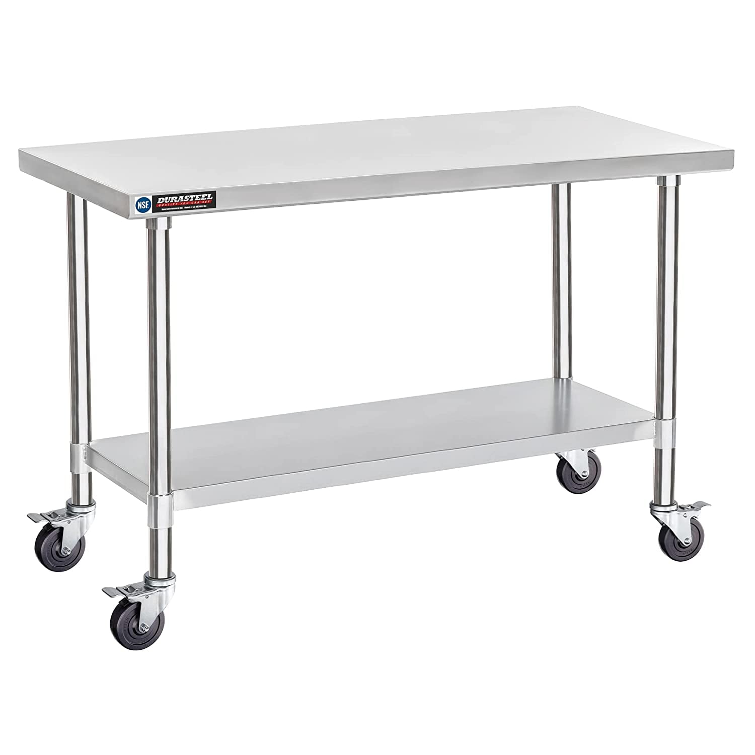 DuraSteel 24x60 Inch Stainless Steel Table - Island Table Cart with ...
