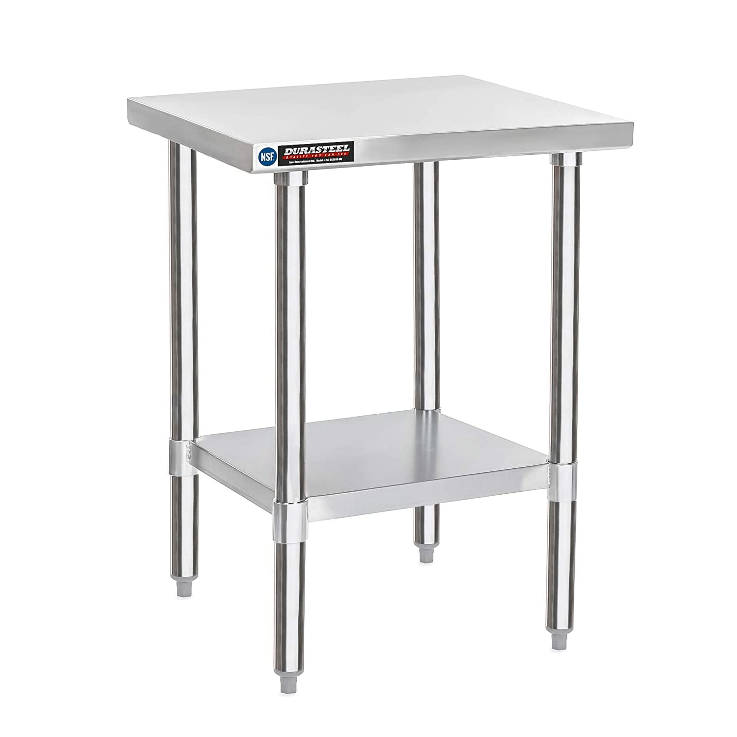 DuraSteel 30x18 Inch Stainless Steel Table - Metal Table with ...