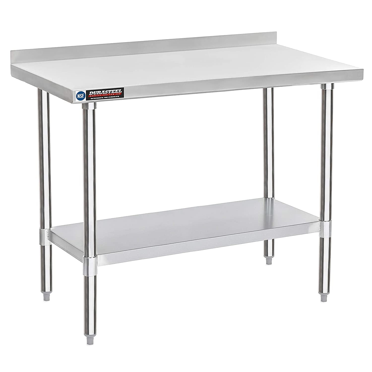DuraSteel NSF Commercial Kitchen Table - 24 x 48 Inch Cooking Prep ...