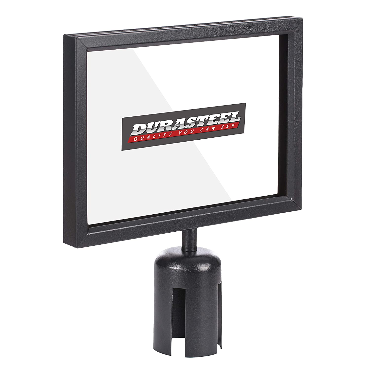 DuraSteel Stanchion Sign Holder - Landscape Display for 8.5" x 11 ...