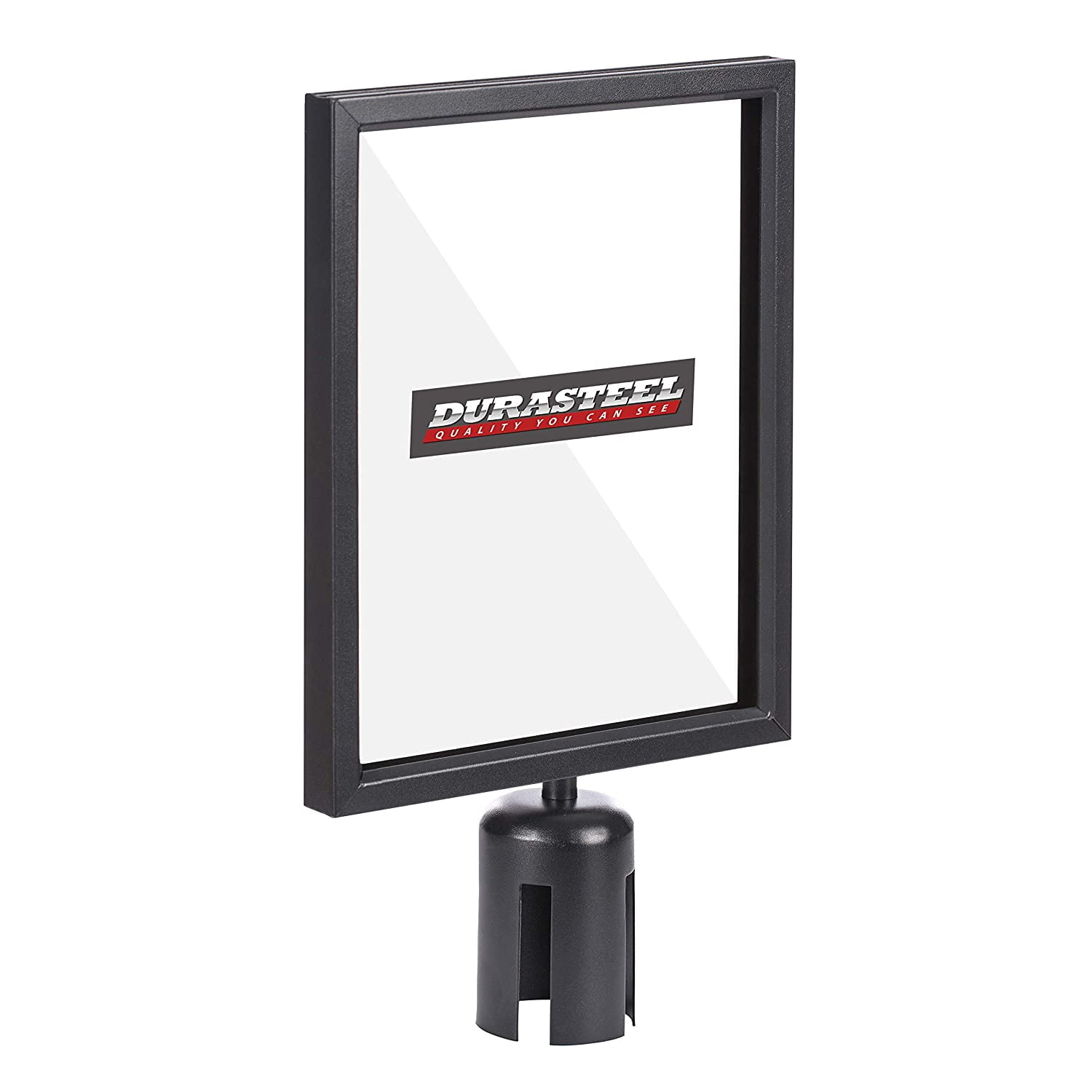DuraSteel Stanchion Sign Holder - Portrait Display for 8.5" x 11" Paper ...