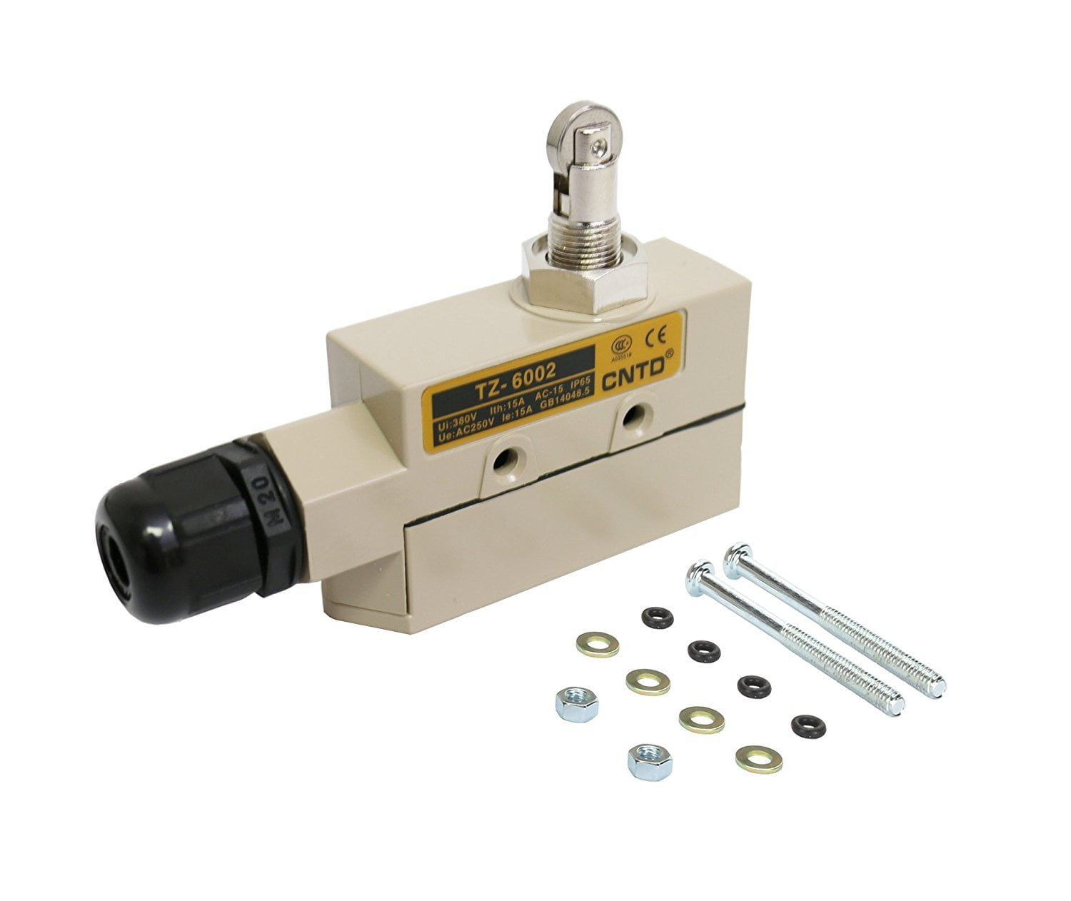 DuraSteel TZ-6002 Heavy Duty Commercial Door Micro Switch with Horizontal Roller Plunger for ...