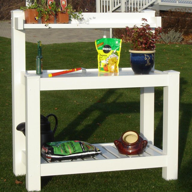 DuraTrel Hillcrest White Vinyl Potting Bench - Walmart Business Supplies