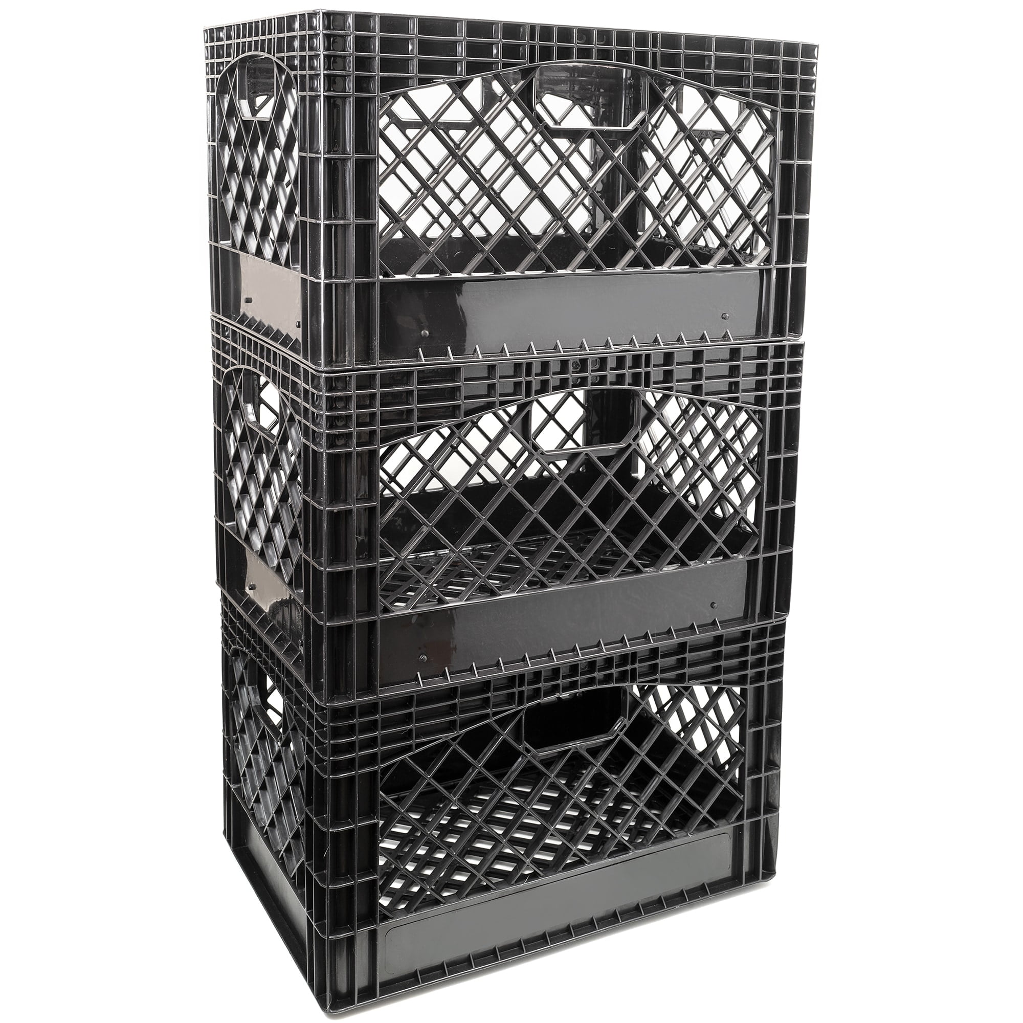 DuraTuff Heavy Duty Milk Crates for Storage - (3) 19"x13"x11" Stackable ...