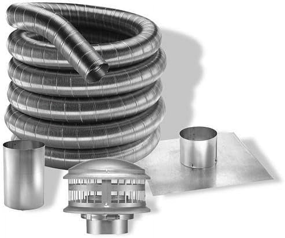 DuraVent 4DFA-25K 4 x 25 DuraFlex Aluminum Chimney Liner Kit - Walmart.com