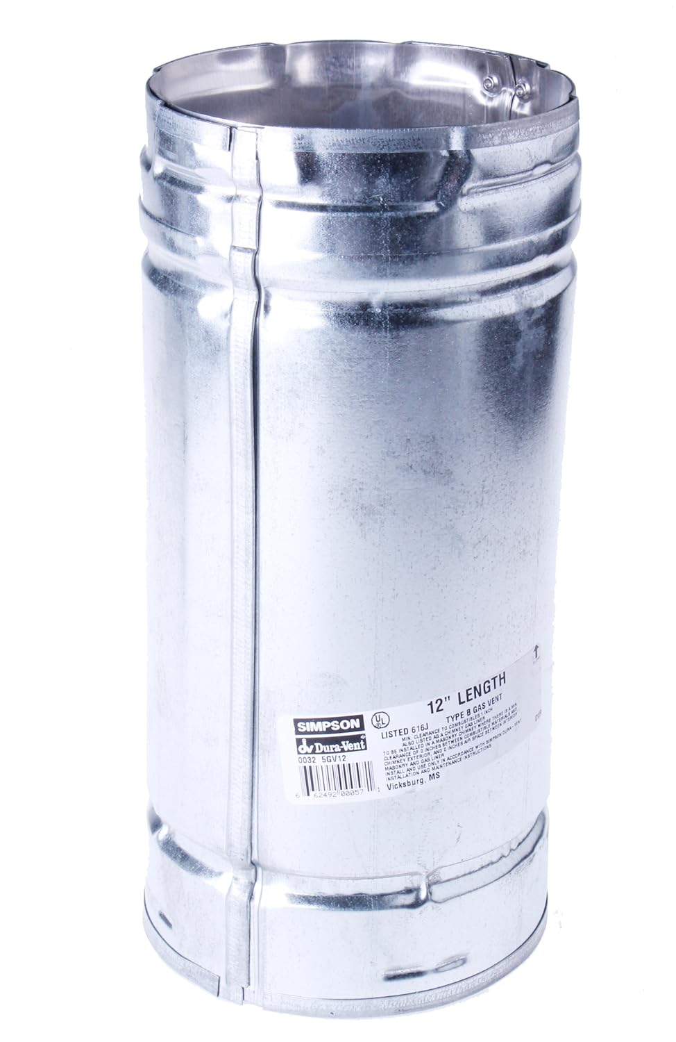 DuraVent 5GV12 5" Inner Diameter - Type B Round Gas Vent Pipe - Double ...