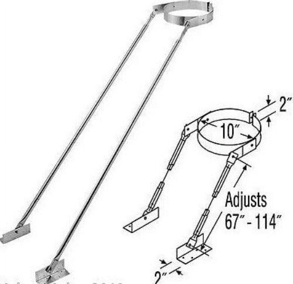 DuraVent 6" DuraPlus Triple Wall Extended Roof Bracket Support for ...