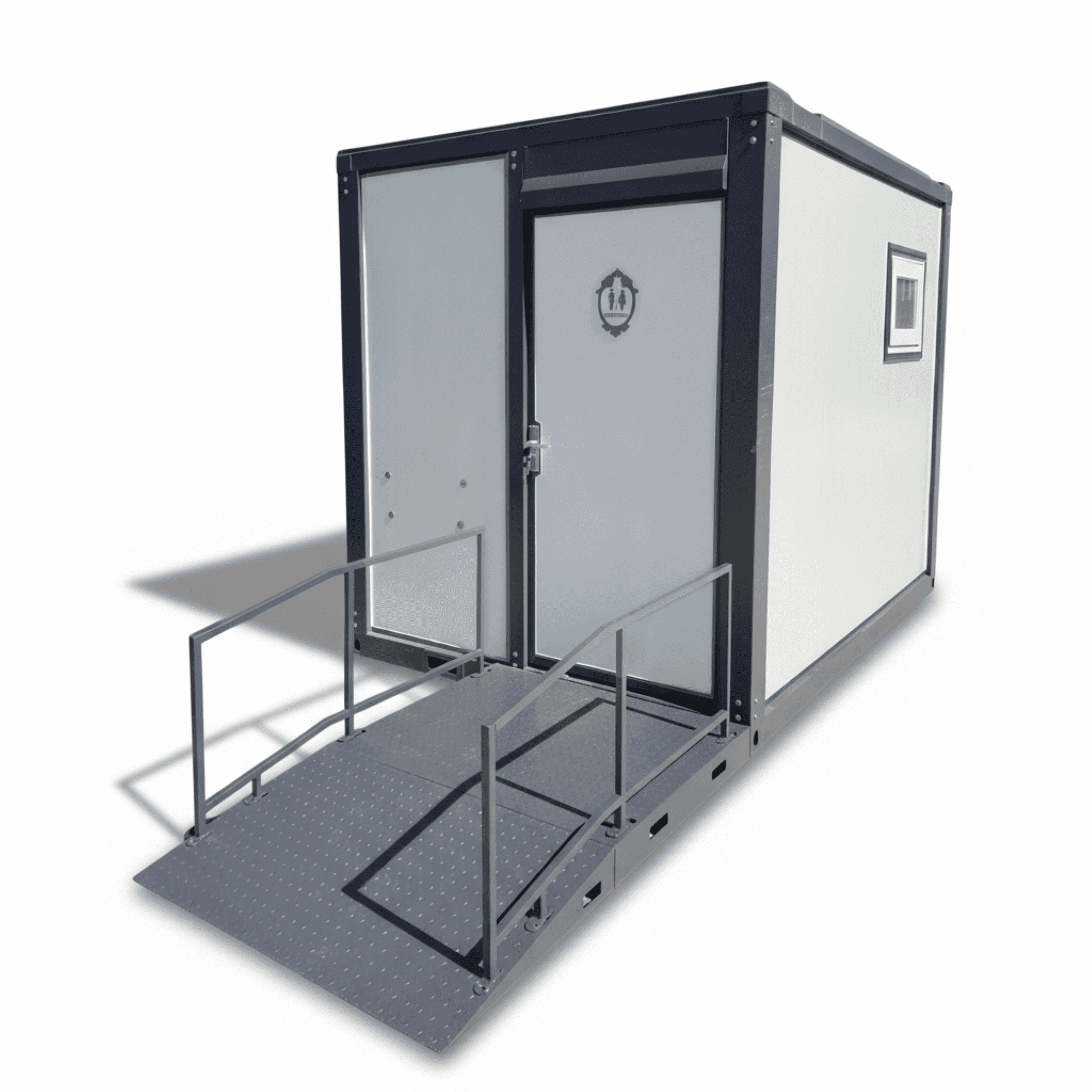 DuraYu 10ft ADA Portable Toilet with Sink, Ramp & Vent Fan, Wheelchair ...