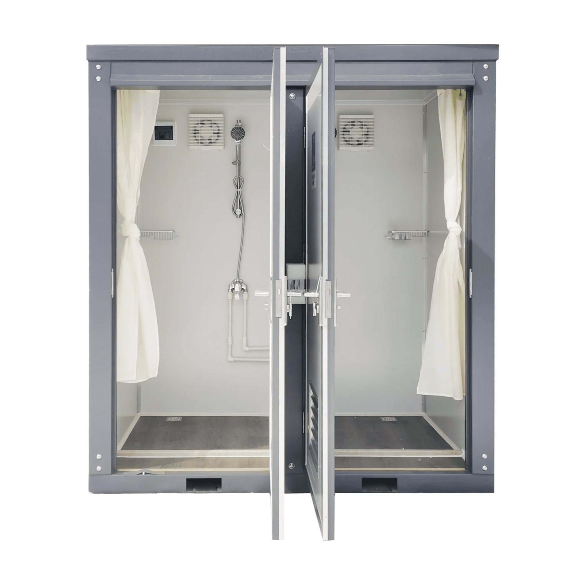 DuraYu 2-Private Mobile Shower Room, Dual Outdoor Portable Shower Units ...