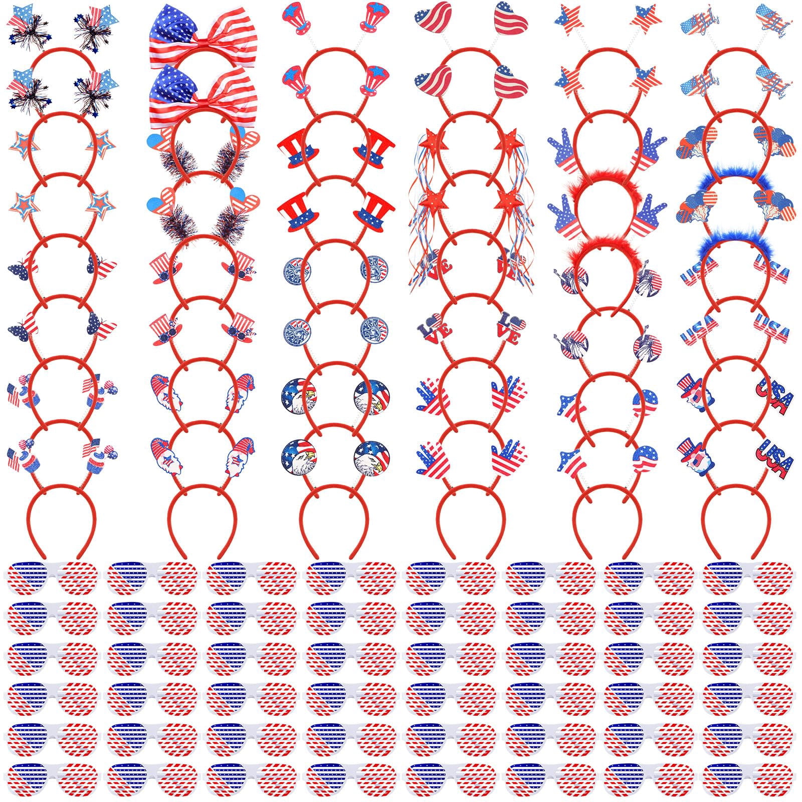 Duraaamo 96 pcs 4th CCF19 of July Patriotic Favor include 48 pcs USA ...