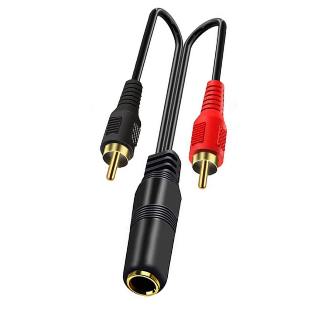 Durability 6.35mm to 2RCA Adapter Cable 2RCA Male Stereo Adapter for ...
