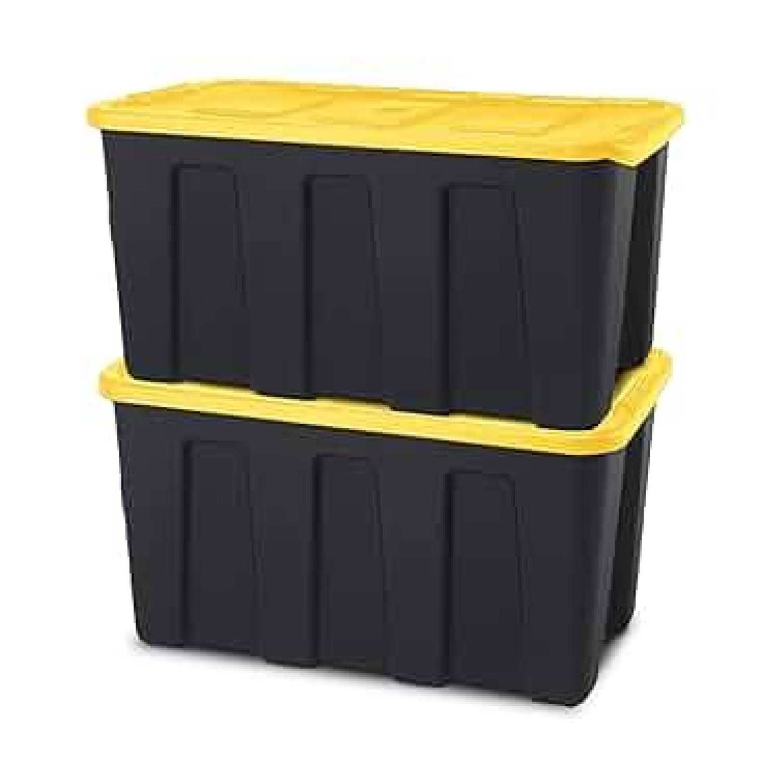 Durabilt 2-Pack Storage Totes, 34 Gallon Heavy Duty Plastic Bins with ...