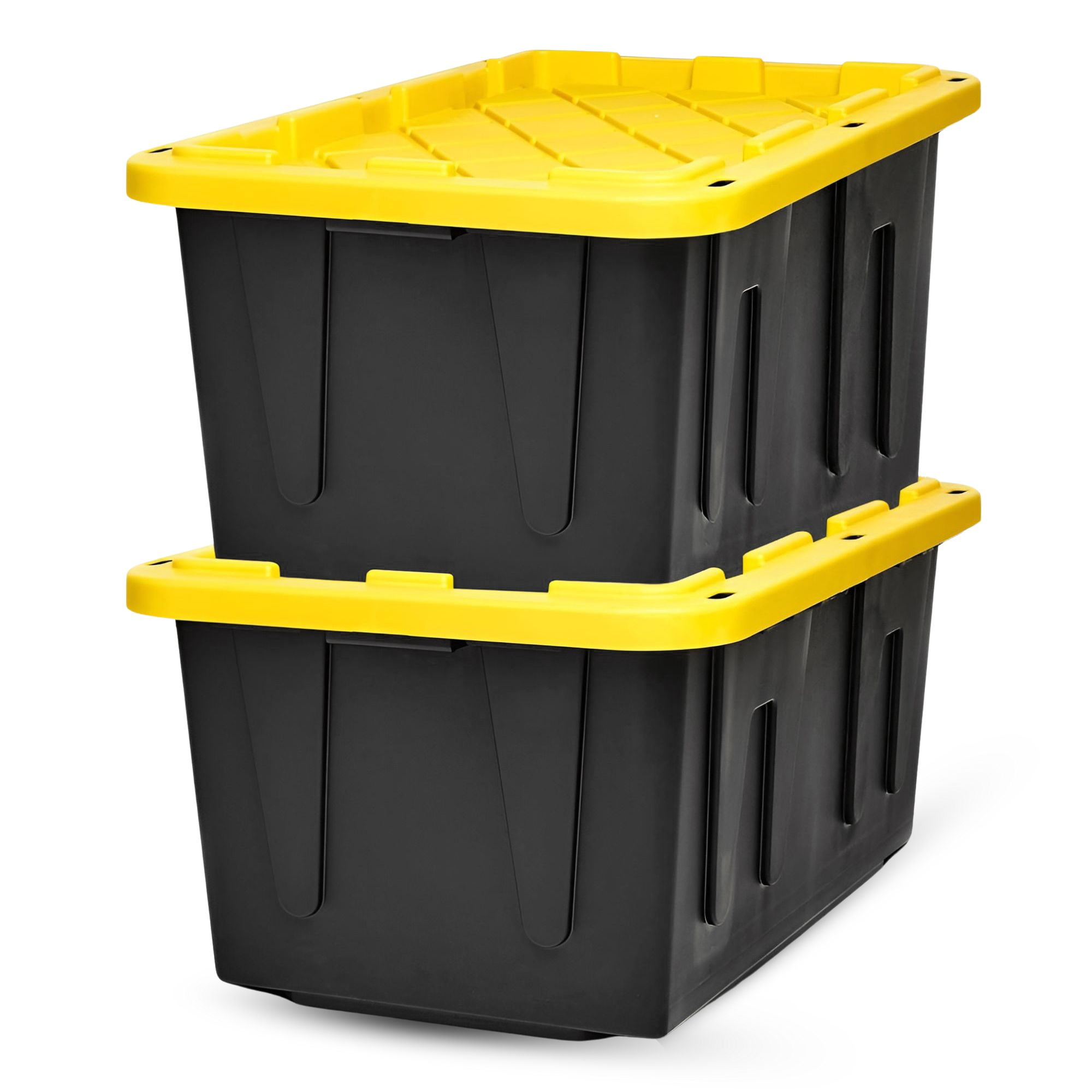 Homz Durabilt Heavy Duty Outdoor Storage Totes, Large 27 Gallon with ...