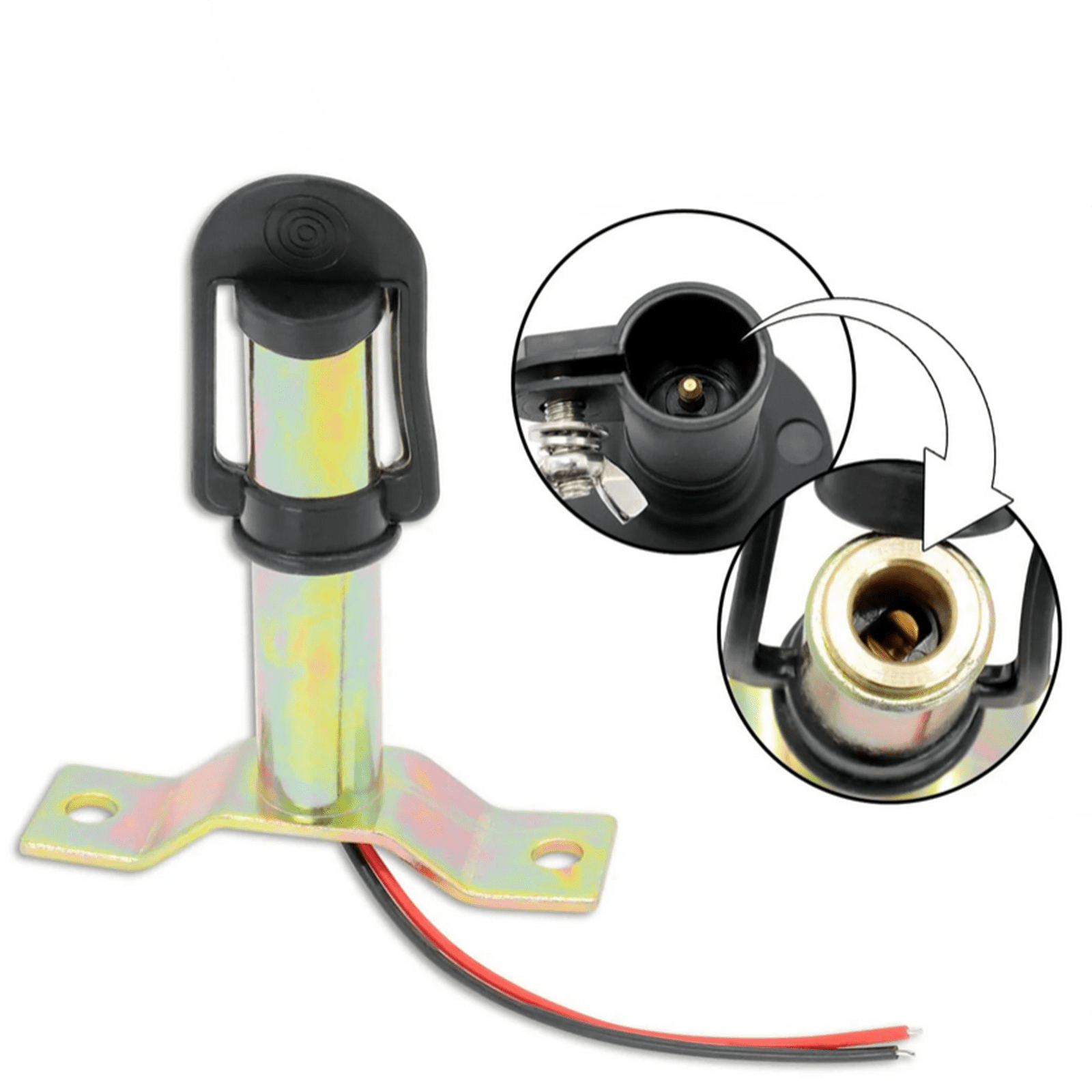 Durable 12V-24V Beacon Mount with Gold Color Flexible Stem DIN Pole for ...