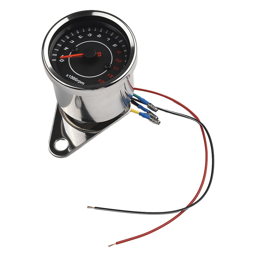 Durable 12V Universal Motorcycle Tachometer Meter LED Backlight 13K RPM ...