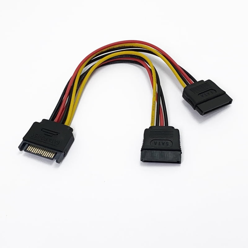 Durable 15 Pin SATA Male to SATA Female 1:2 Y Splitter Power Cable ...