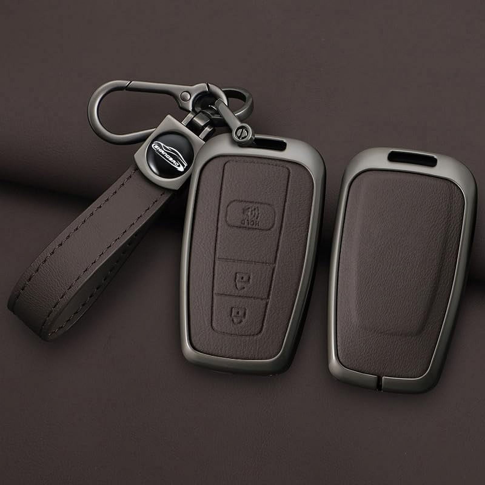 Durable 3-Button Metal and Leather Key Fob Protector Case for 2018-2023 ...