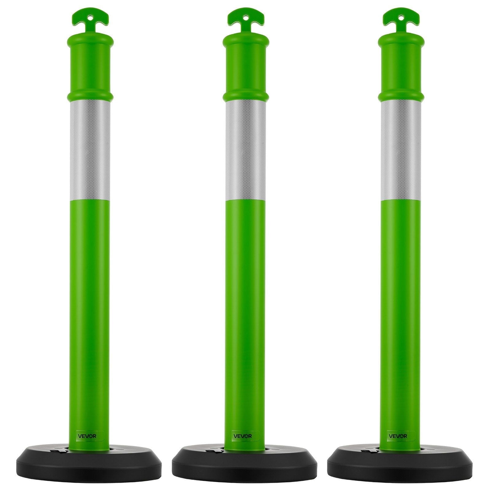 Durable 3-Pack 48-Inch Traffic Delineator Cones with Reflective Strips ...